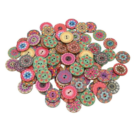 Composite Wood DIY Accessories, Colour Buttons For DIY Process 100Pcs ...