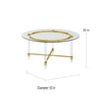 Best Quality Furniture Classic Round Style Gold Tempered Glass Dining ...