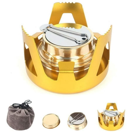 Mini Alcohol Burner, Portable Brass Aluminum Alloy Mini Alcohol Stove ...