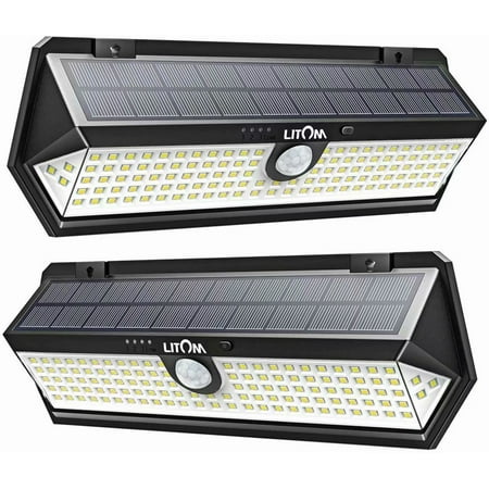 Litom Solar Lights Outdoor, Litom 122 LED Solar Motion Sensor Security ...