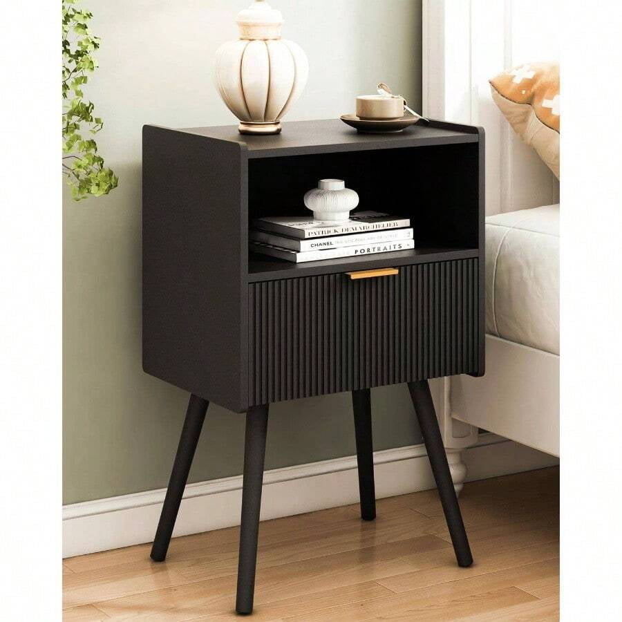 Click here for Na Na Modern Nightstand With Storage Drawer And Op... prices