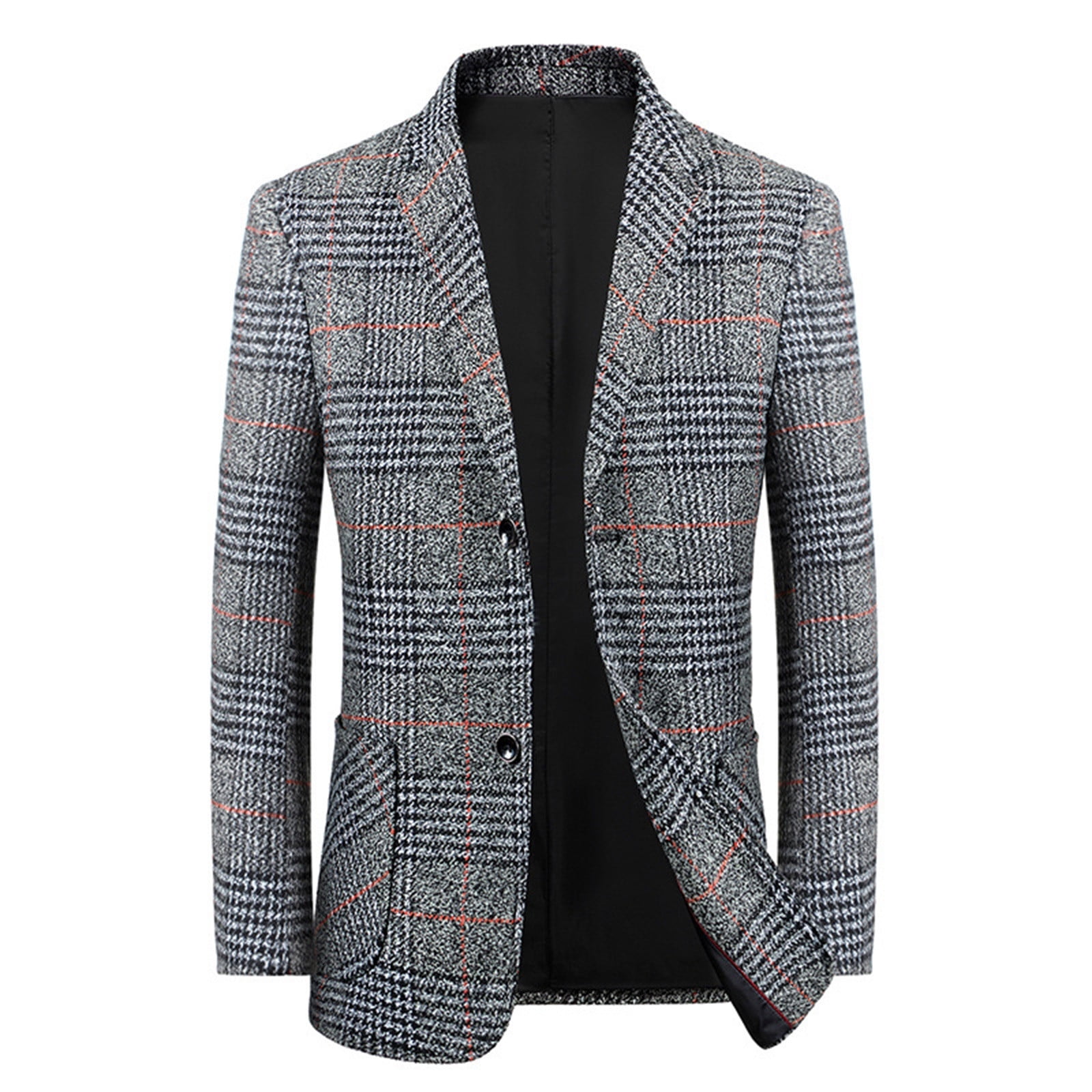 Gubotare Big And Tall Jacket Two Button Solid Business Suits Wedding ...