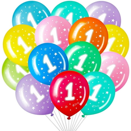 50 Pieces 1st Birthday Party Balloons Baby First Birthday Latex ...