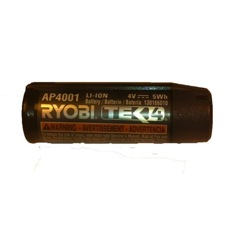 Ryobi TEK4 AP4001 Replacement 4V Lithium-Ion 1.3 ah Battery # 130166010 ...