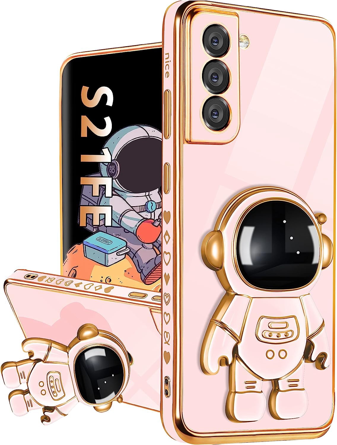 For Samsung Galaxy S21 FE Case with Astronaut Stand, Women Girls Galaxy ...