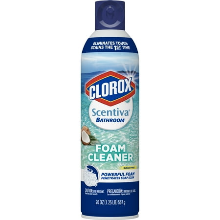 Clorox Scentiva Bathroom Foam Cleaner - Foaming Aerosol Multi-Surface ...