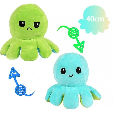40cm Giant Reversible Octopus Stuffed Animal Reversible Happy Sad ...