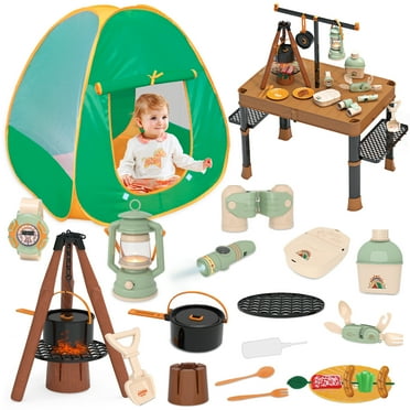 Contixo Kids Camping Set - 18-Piece Set, Play Tent & Accessories ...