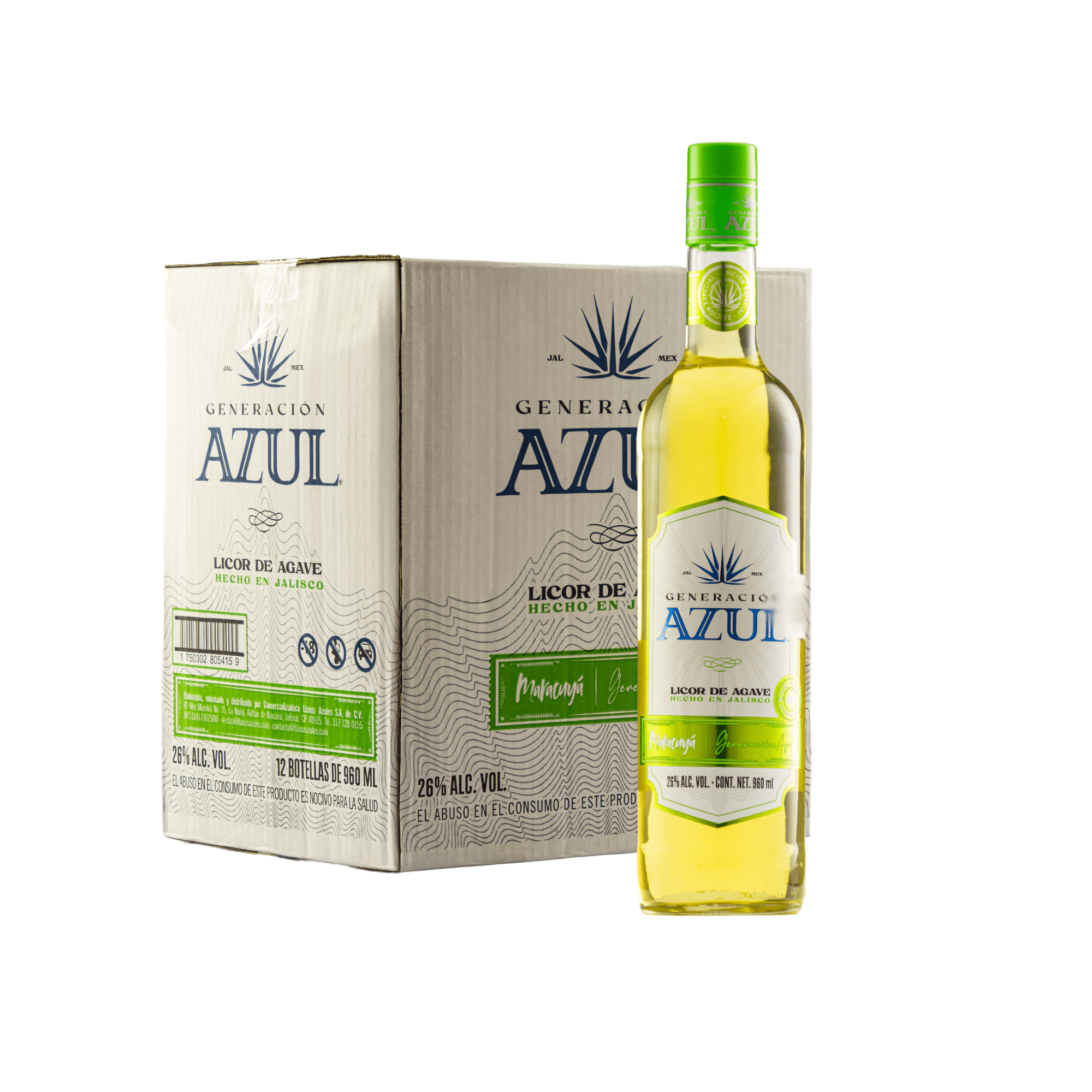 Caja Licor de Agave Generación Azul Maracuyá 960 Ml Generación Azul ...