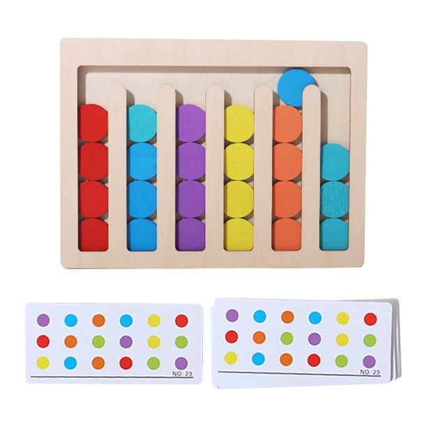 Montessori Wooden Toys Brain Teasers Logical Game Color Shape Matching ...