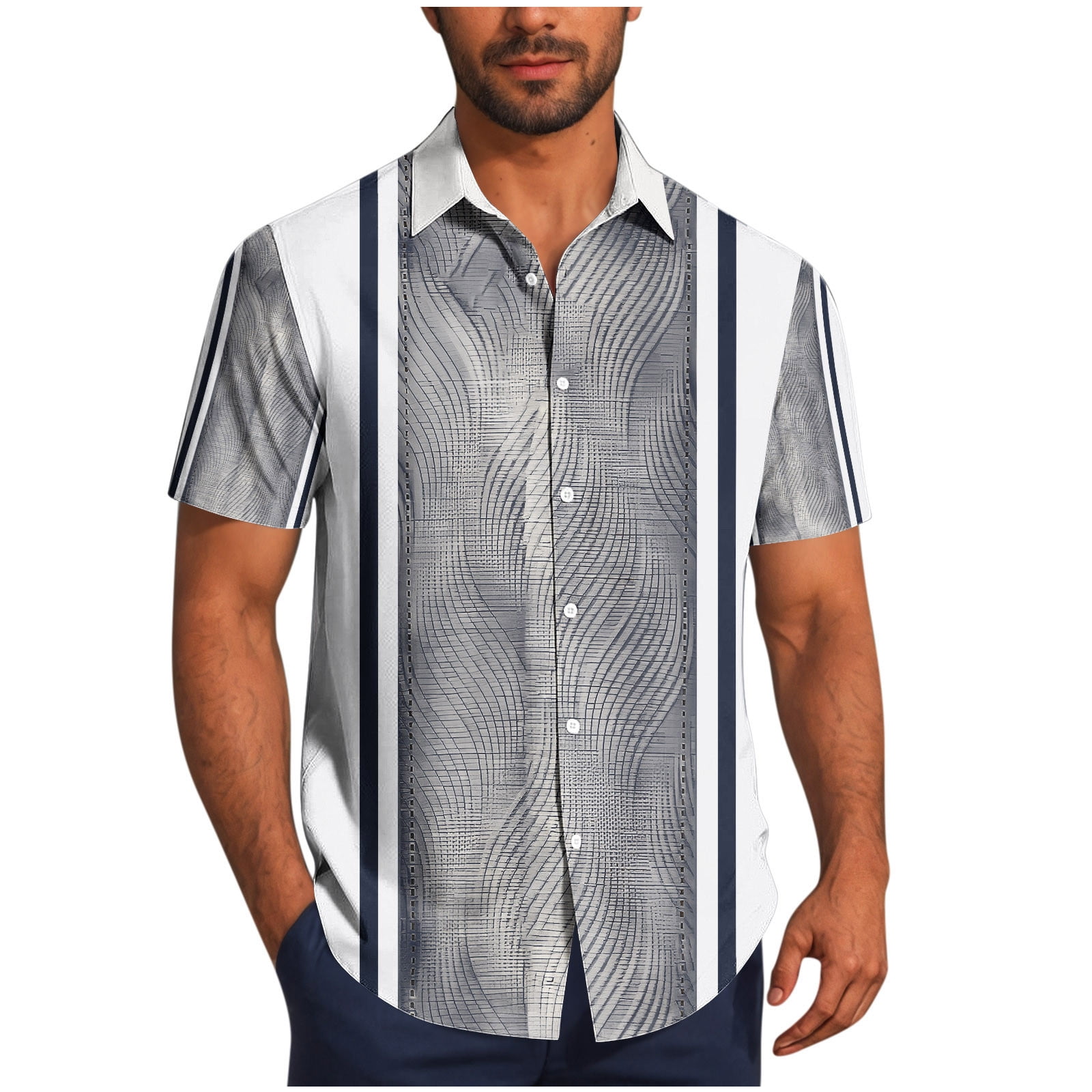 Click here for Yanhoo Mens Short Sleeve Hawaiian Shirt Printed Al... prices
