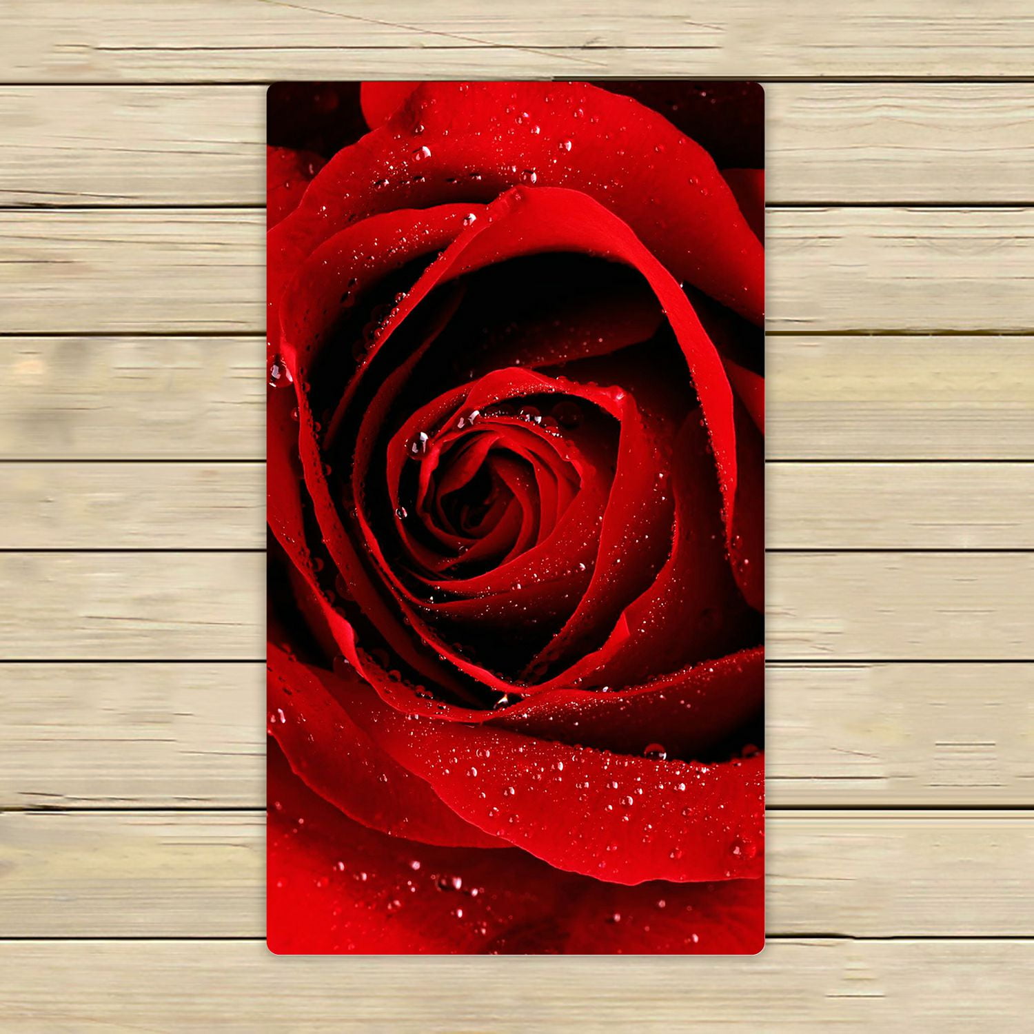 ZKGK Red Rose With Raindrop Flower Floral Pattern Hand Towel Bath ...