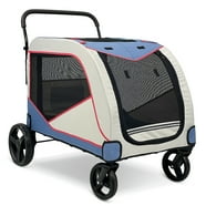 Kittywalk Double Decker Pet Stroller, Striped, 30" x 16" x 41.5 ...