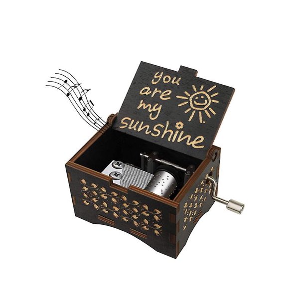 Wooden Music Box Vintage Carved Hand Crank Music Box Wooden Octave Box ...