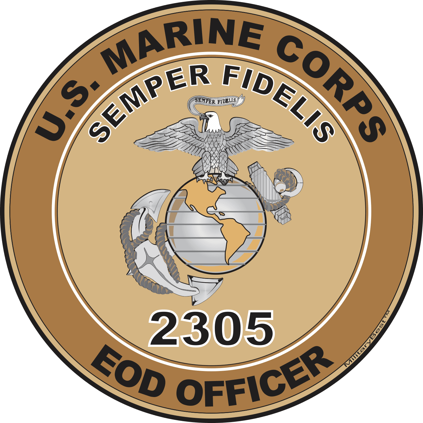 U.S.M.C. MOS 2305 EOD Officer Decal 5.5" - Desert Tan - Walmart.com