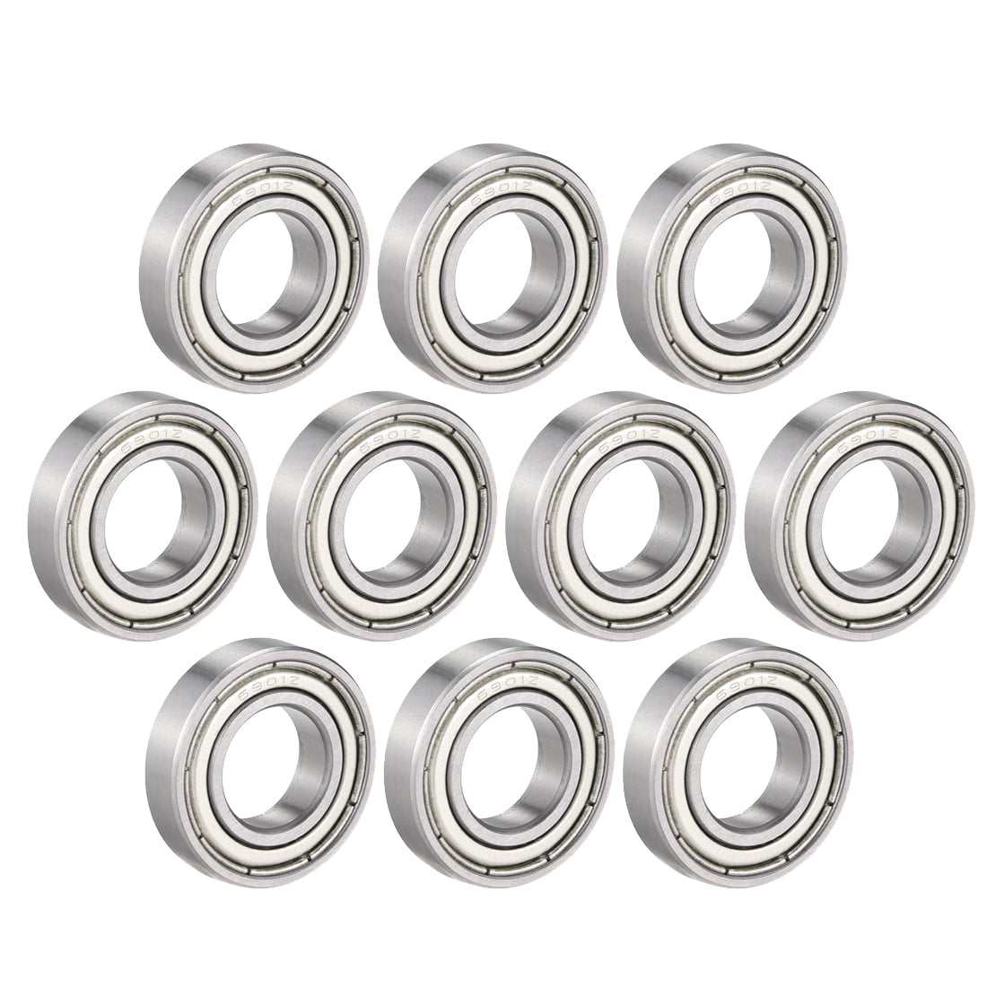 10pcs 12x24x6mm Chrome Steel Deep Groove Ball Bearing 6901Z Single ...