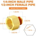 BDKWID-2PCS Brass Pipe Fitting, Reducer Adapter, 1/2" Female x 1/4 ...