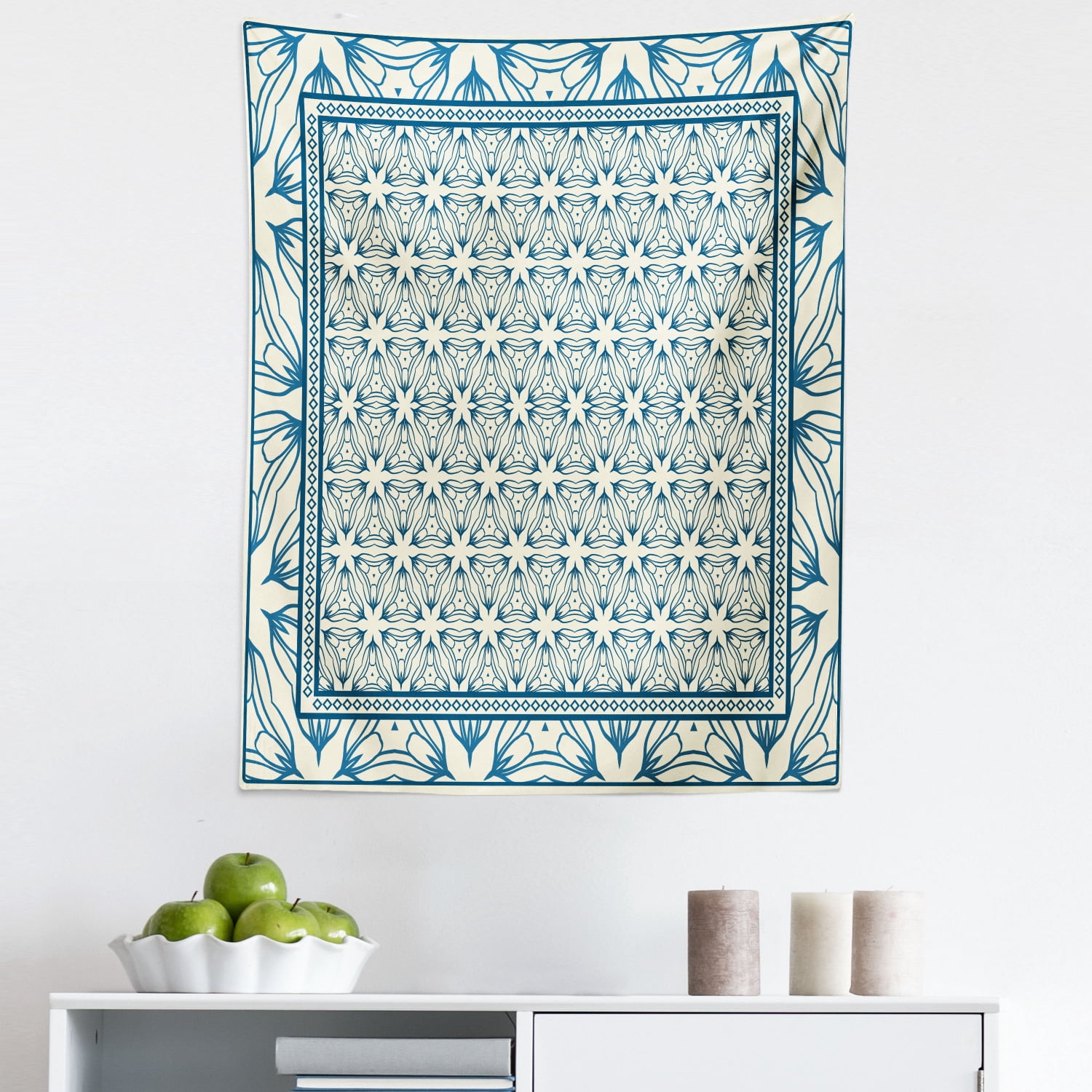 Oriental Tapestry, Lace Inspired Floral Ornament in Vintage Petal Frame ...