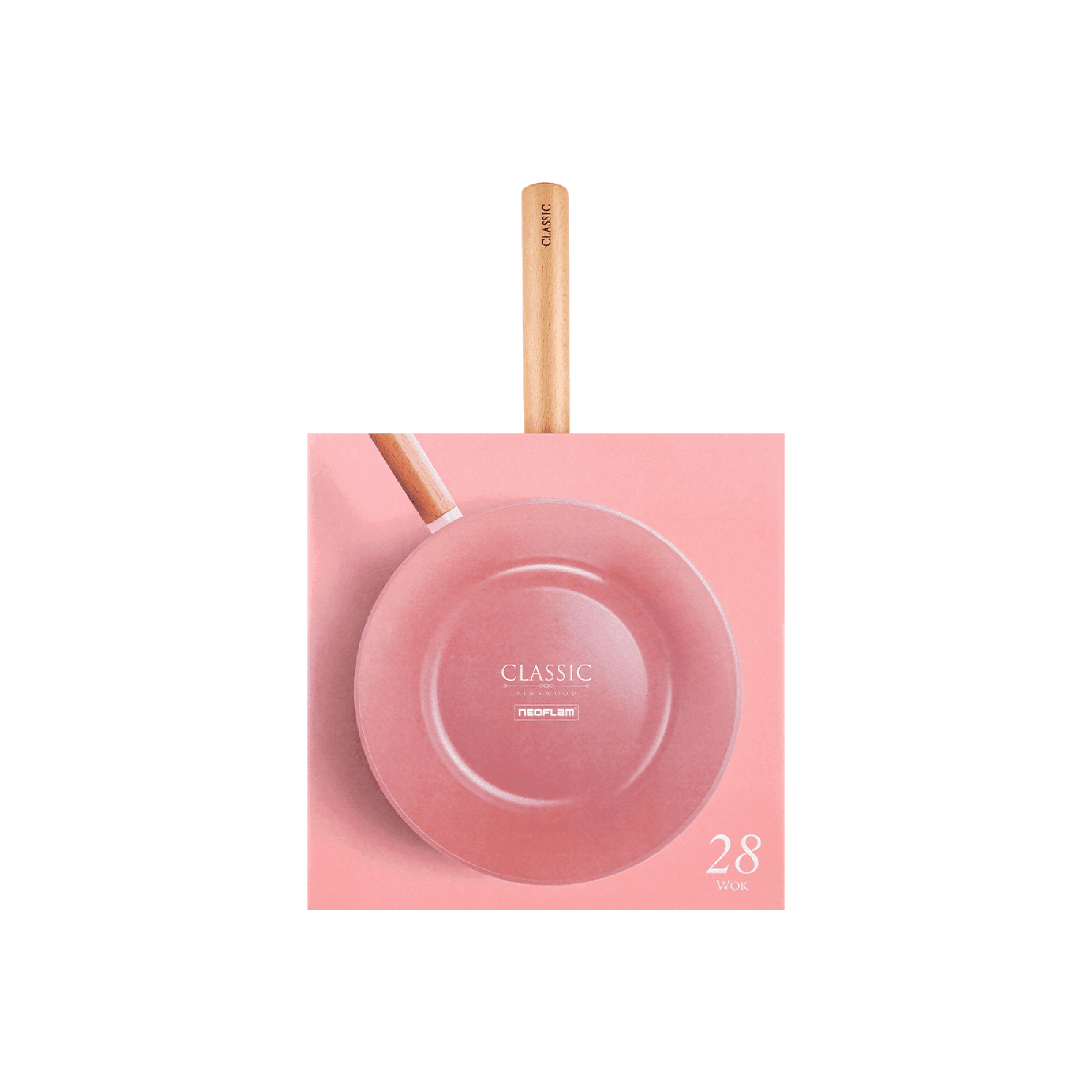 Neoflam 11" Nonstick Pink Color Wok for Stove Top and Induction | Wood ...