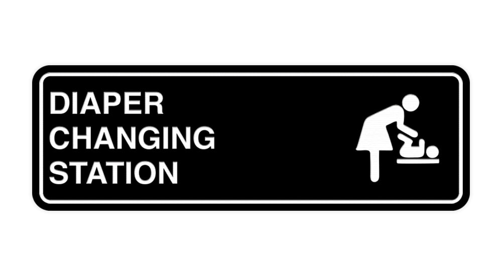 Standard Diapers Changing Station Sign (Black) - Large - Walmart.com