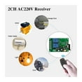 433Mhz Wireless Remote Control AC220V 2CH Universal Rf Relay Receiver And Transmitter For Garage ...