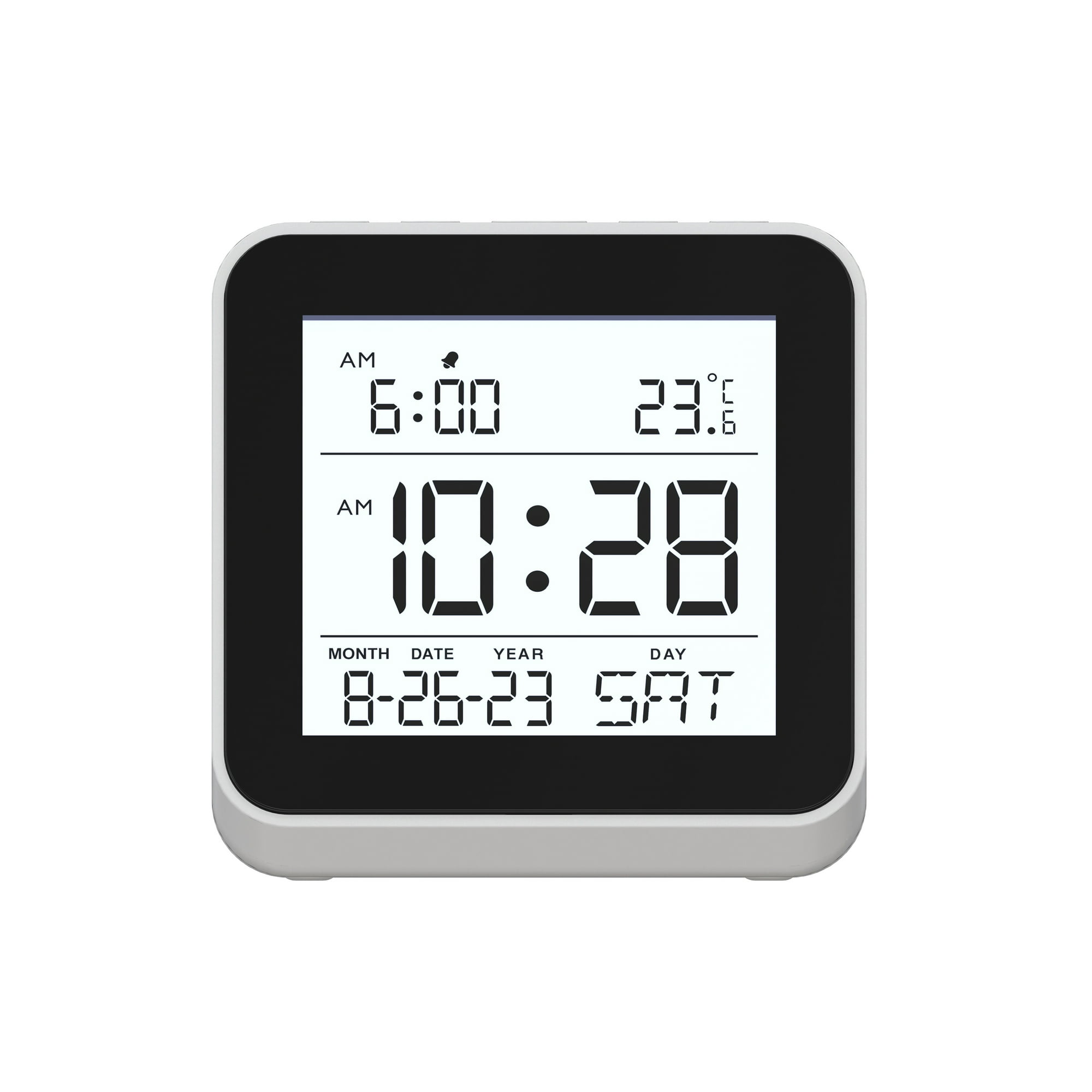 Click here for Hometrends Home Trends Pl White Lcd Clock  Alarm C... prices