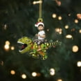 2D Cartoon Funny Dinosaur Christmas Acrylic Ornament Christmas Tree ...