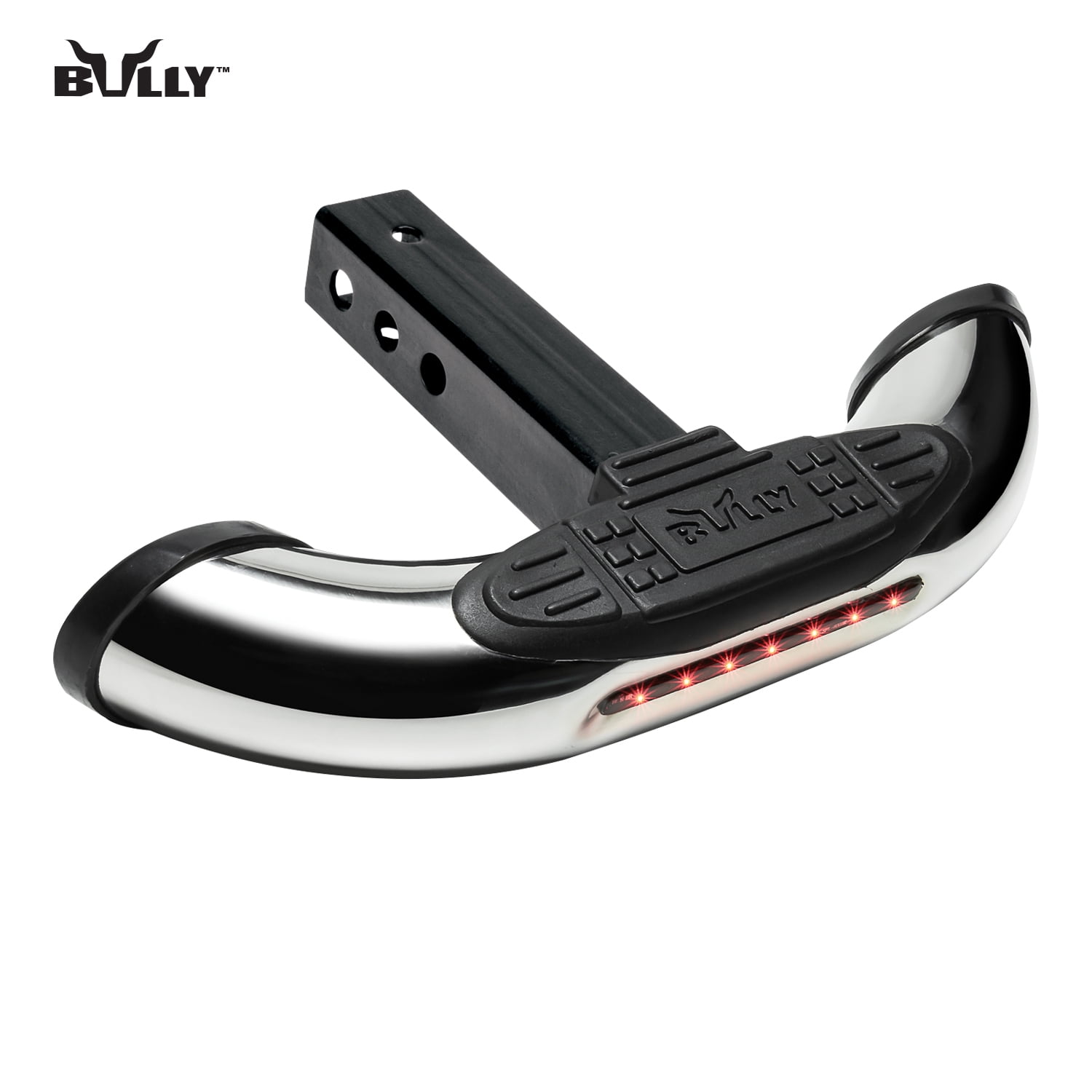 Bully Truck 2" Hitch Step with LED Brake Lights - Chrome - Walmart.com