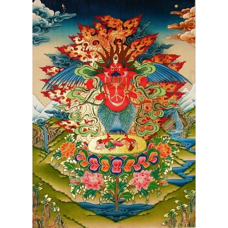 red garuda Tibetan thangka paper poster 14" x 20" | Walmart Canada