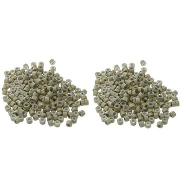 100 PCS 5mm Light Brown Silicone Lined Micro Links Rings Beads for ...