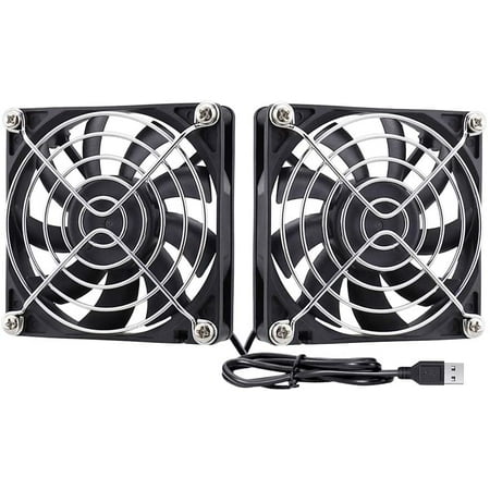 GDSTIME 5V USB Fan 80mm, 2 Pack 80x80x15mm Brushless DC Cooling Fan ...