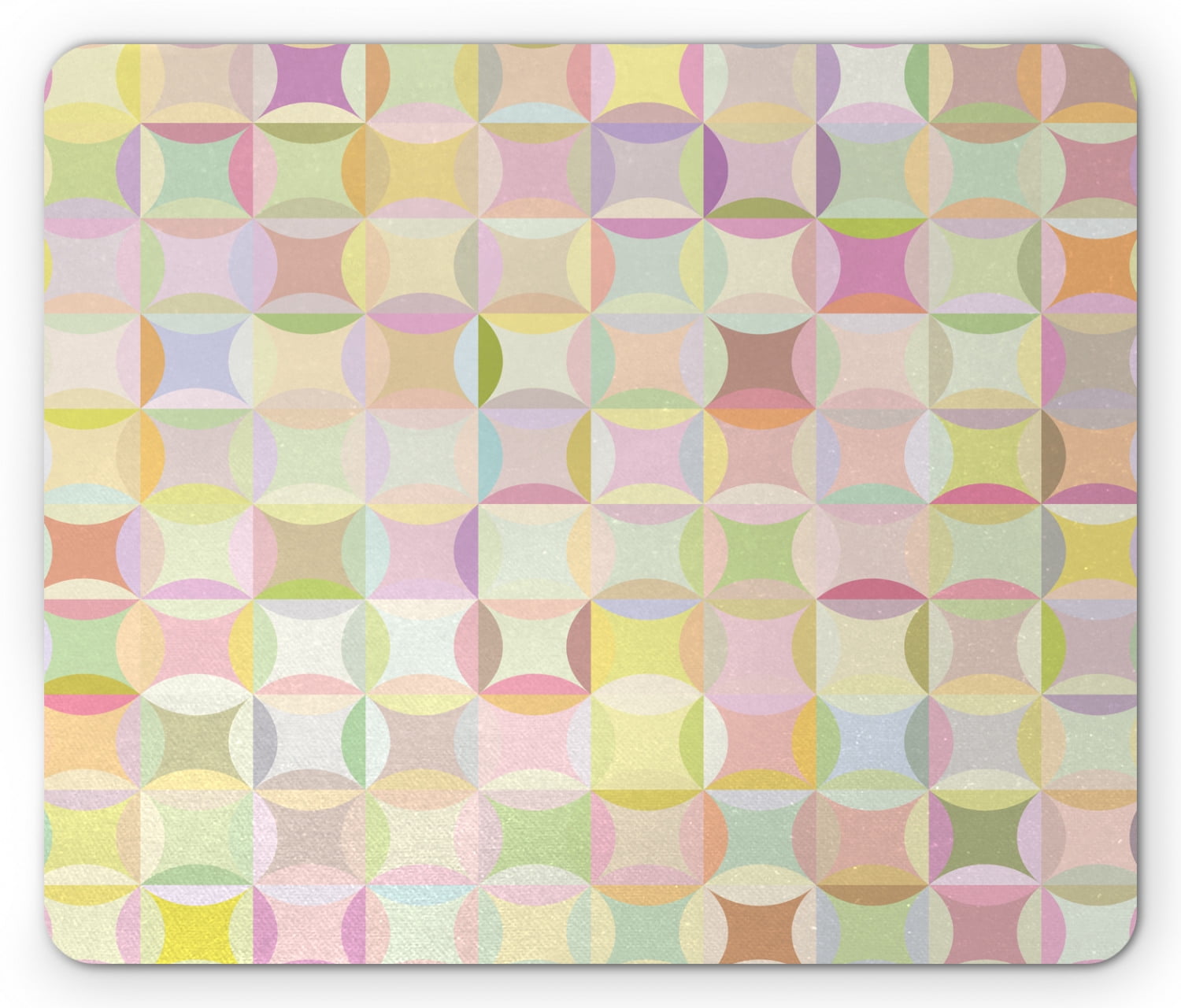 Pastel Mouse Pad, Retro Pattern with Polka Dots Overlapping Ring Shapes ...