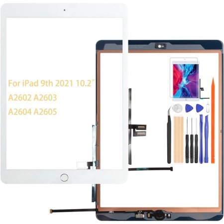 for iPad 9 10.2" 2021 Screen Replacement, for iPad 9th Generation A2602 A2603 A2604 A2605 Touch ...