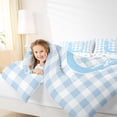 Catabedysis Blue Plaid Print,7pcs Queen Bedding,Kawaii Bow Initial U ...