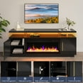 "BELLEZE 70"" TV Stand with 36"" Electric Fireplace, Storage Cabinet ...