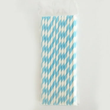 Way to Celebrate! Blue Polka Dot & Striped Paper Straws, 30ct - Walmart.com