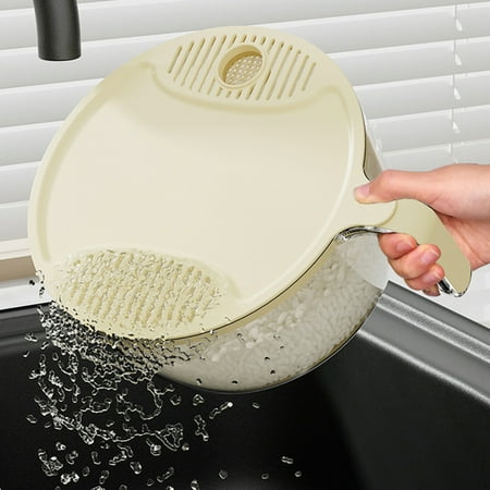Visland Rice Sieve Leaky BPA Free Reusable Rice Washing with Lid ...