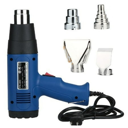 1500W Heat Gun Hot Air Wind Blower Dual Temperature + 4 Nozzles Power ...