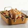 Ayesha Bakeware Nonstick Roaster with Convertible Rack, 11-Inch x 15 ...