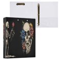joogoo Cool Funny Skull Flower Hardcover 3 Ring Binder 1.5" Round Rings ...