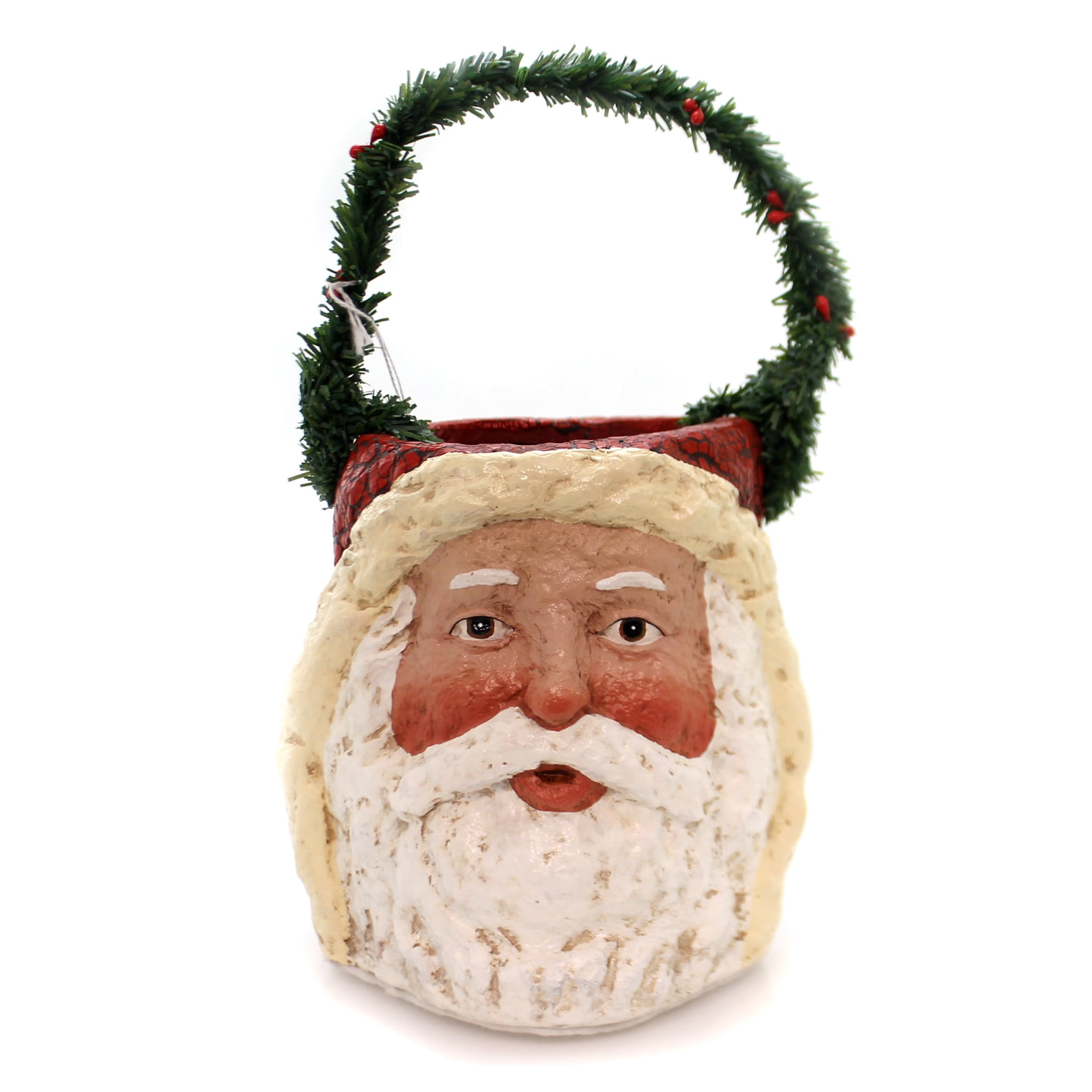 Christmas SANTA BUCKET Polyresin Crackled Claus Ta510 - Walmart.com