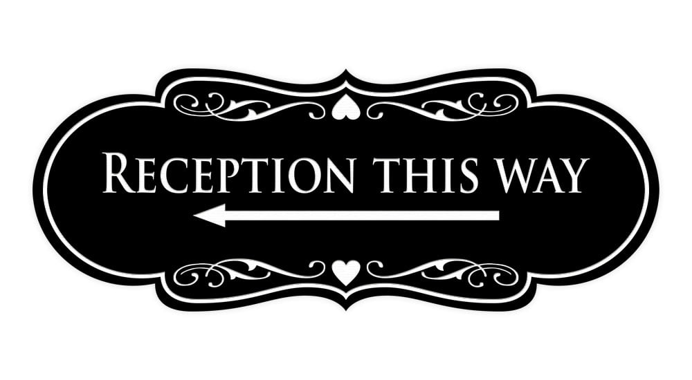 Designer Reception This Way Left Arrow Sign (Black) - Small - Walmart.com
