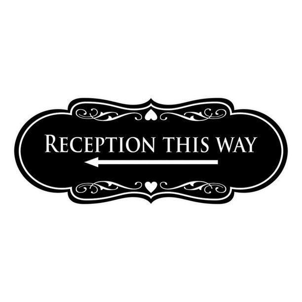 Designer Reception This Way Left Arrow Sign (Black) - Small - Walmart.com