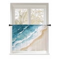 Beach Ocean Waves Sheer Curtains 45 Inch Long 1 Panel Blue Watercolor ...