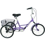KNUS Adult Folding Tricycle,20/24 inch Single Speed Foldable Trikes,3 ...