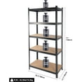 5 Tier Adjustable Storage Shelving Unit, Tall Heavy Duty Metal Garage ...