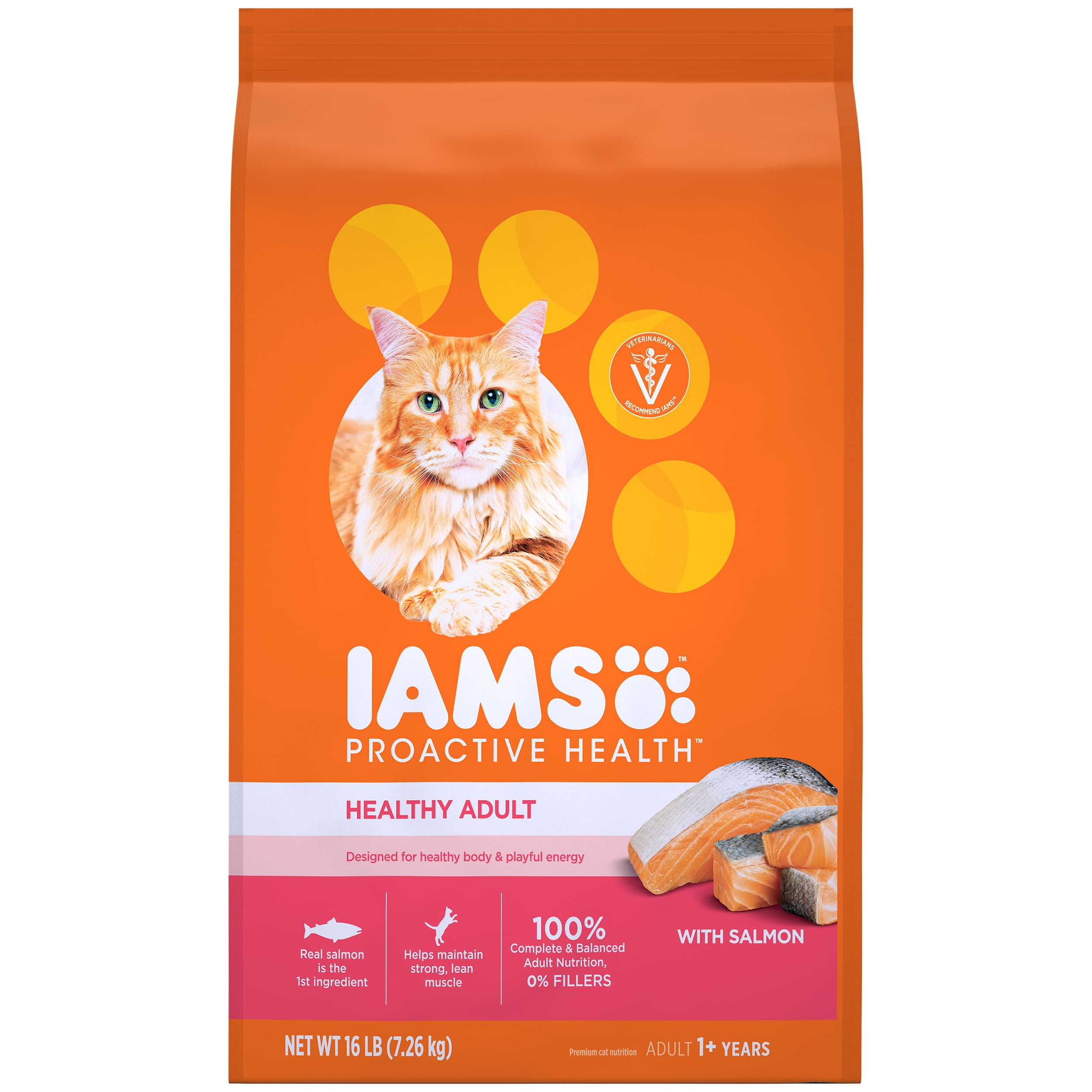IAMS PROACTIVE HEALTH Healthy Adult Dry Cat Food With Salmon 16 Lb IAMS PROACTIVE HEALTH Healthy Adult Dry Cat Food With Salmon 16 Lb