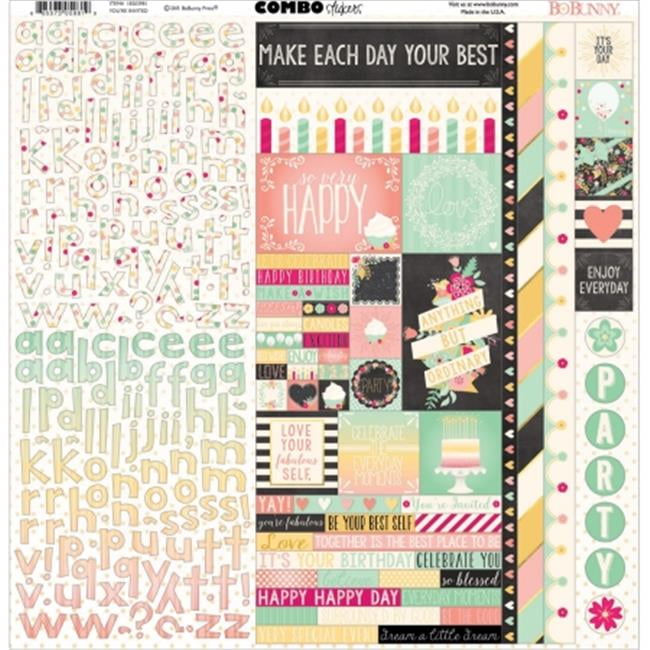 Bo Bunny 18203981 You Are Invited Combo Stickers - 12 x 12 inch ...