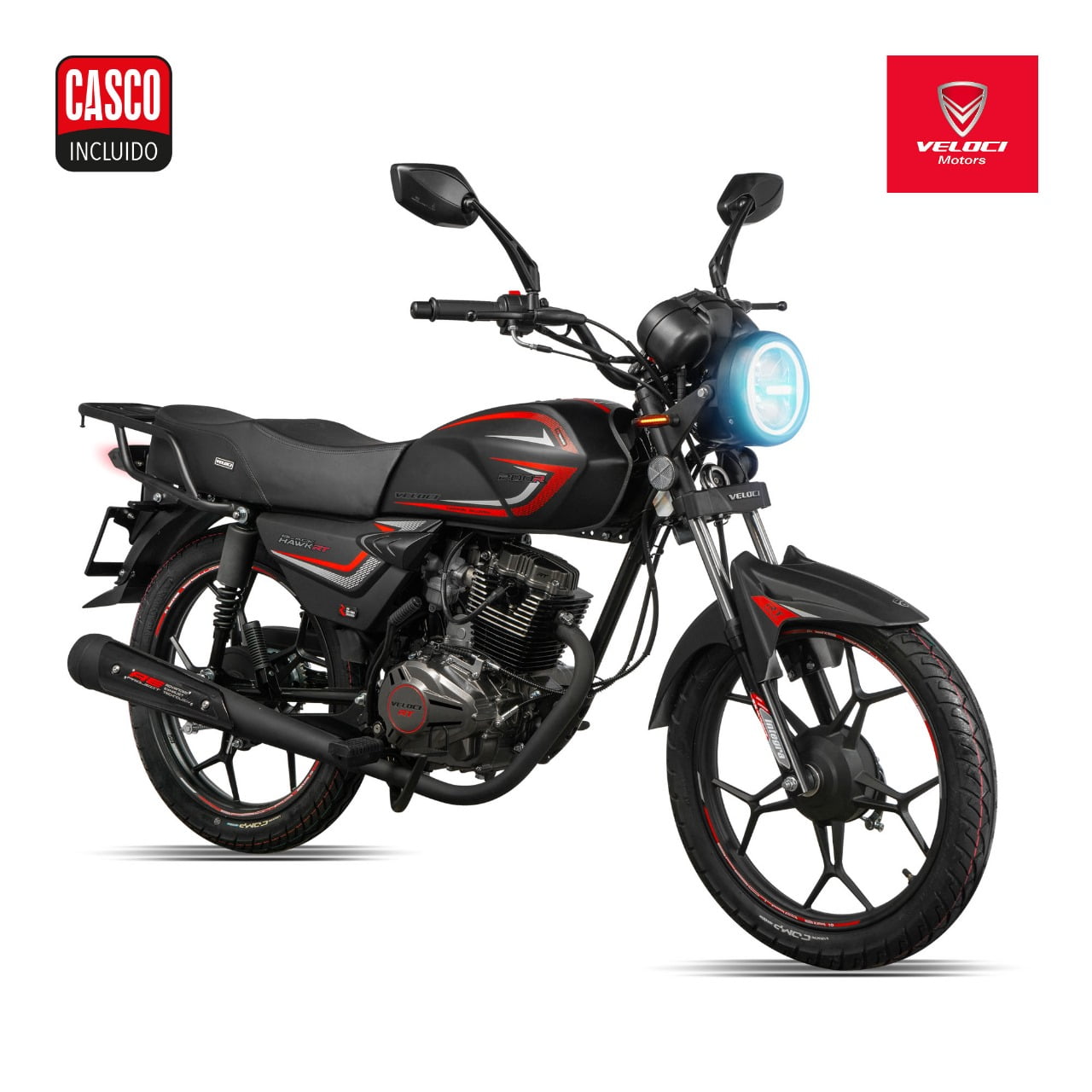 Motocicleta de Trabajo Veloci Black Hawk RT 200cc 2024 Negro | Walmart ...