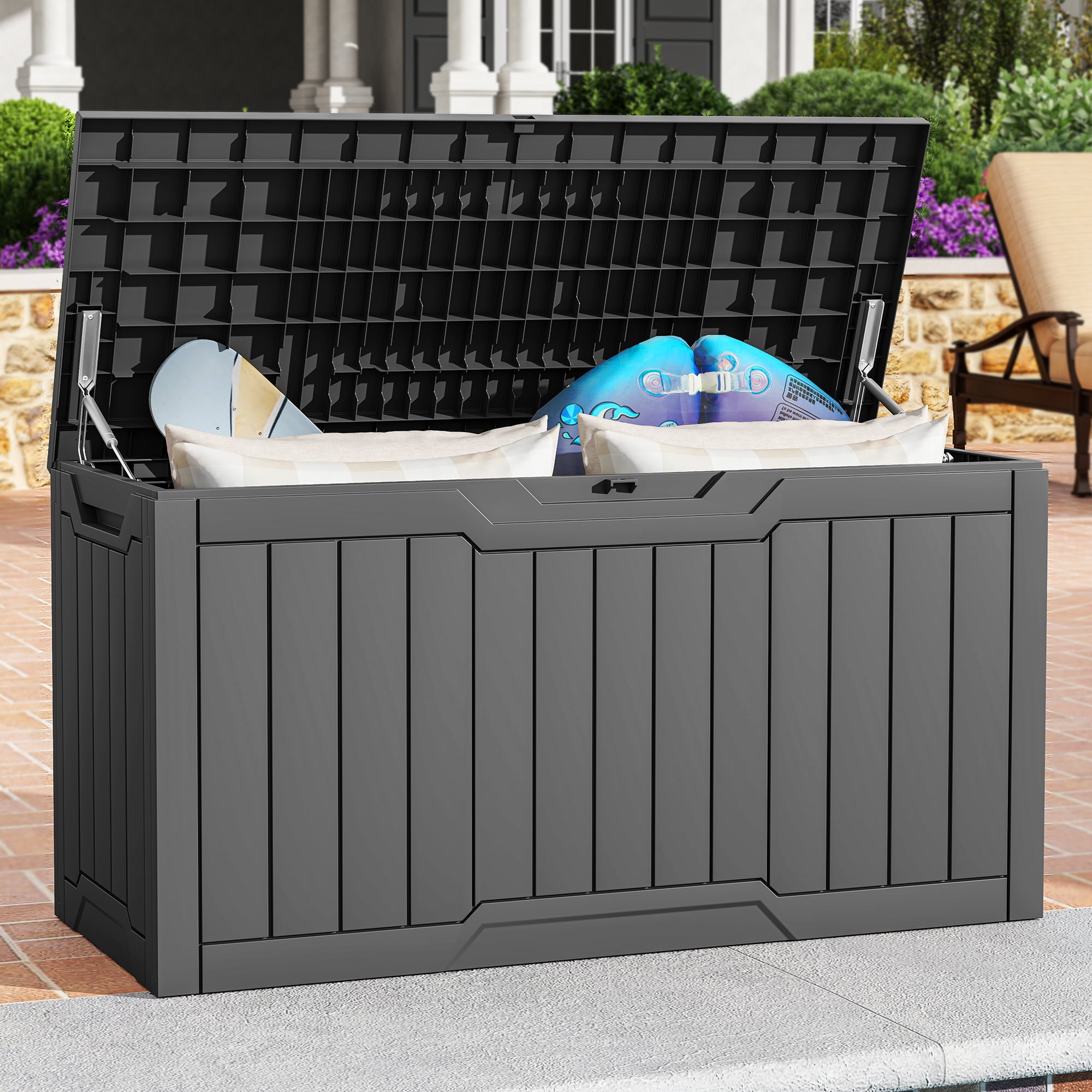 Click here for Dextrus 80 Gallon Outdoor Resin Deck Box With Lock... prices